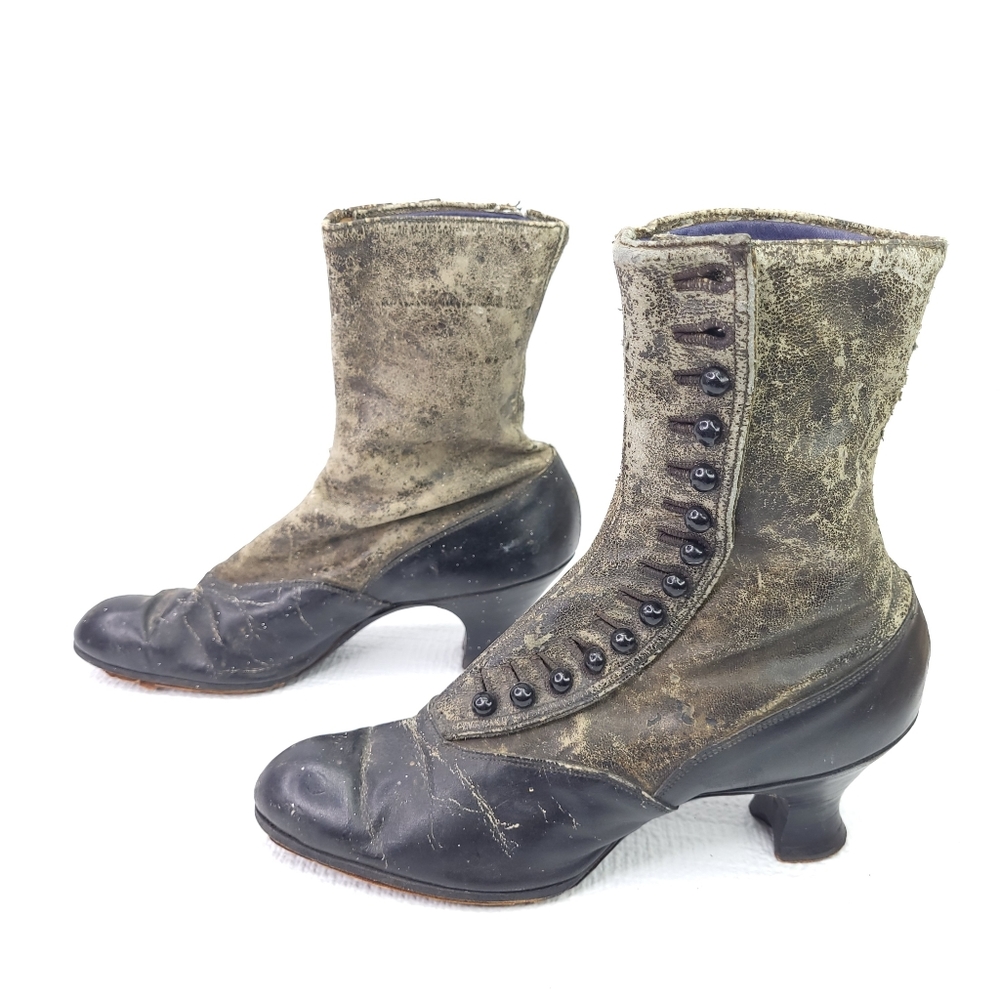 Antique Victorian Edwardian Leather Button Up Boots W… - Gem